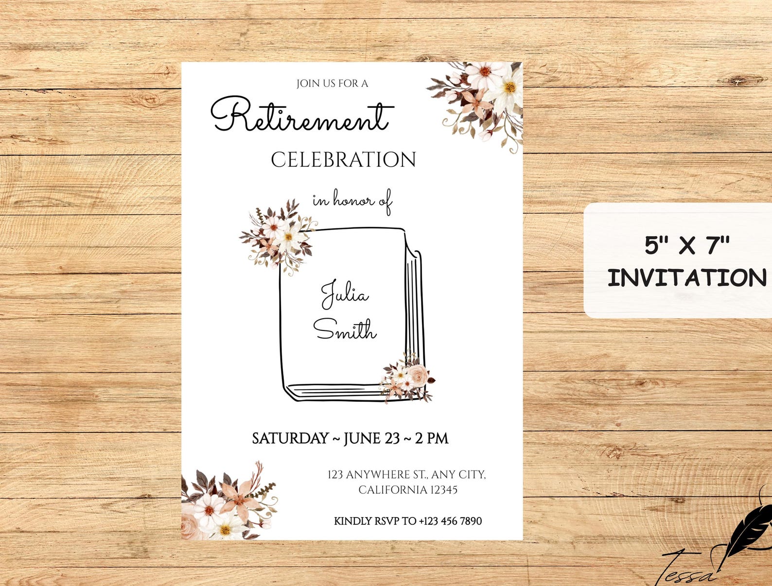 Editable Librarian Retirement Invitation Template, Librarian Retirement ...