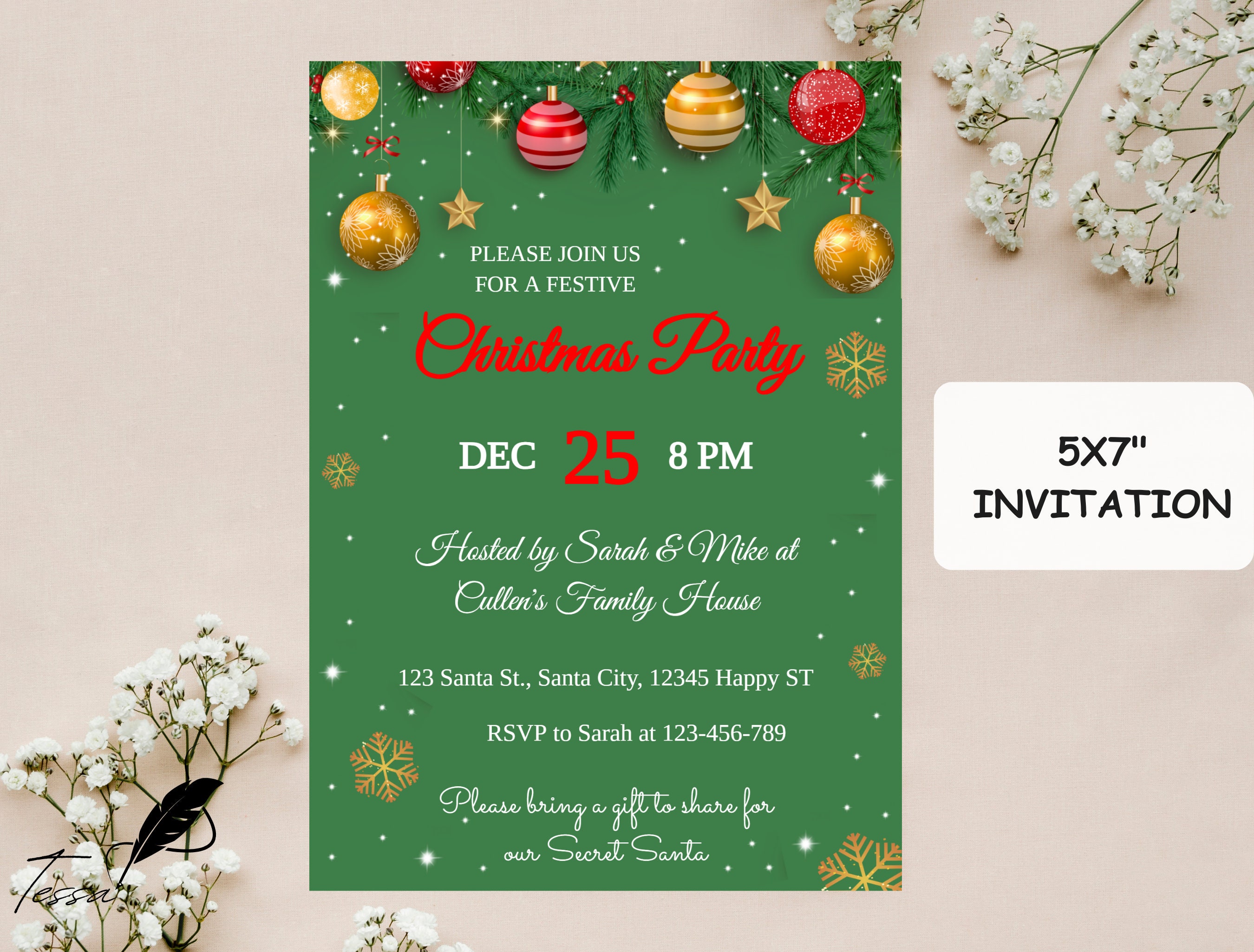 Editable Christmas Party Invitation Christmas Party Invite - Etsy