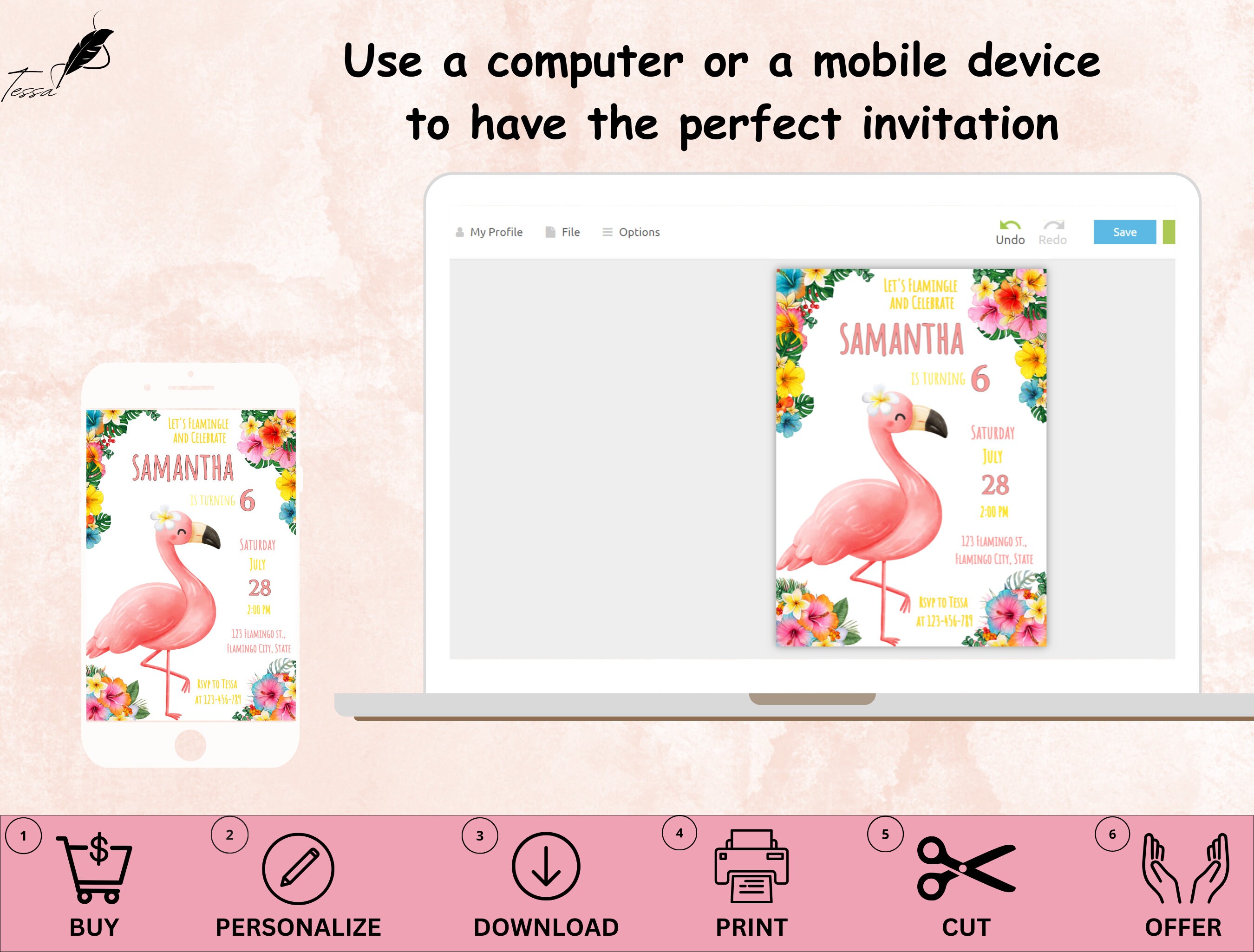 EDITABLE Flamingo Birthday Invitation, Flamingle Invitation, Tropical ...