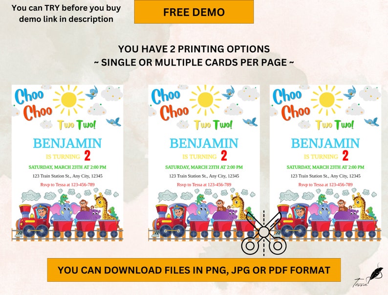 Editable Train Birthday Invitation, Toy Train Invitation, Train ...