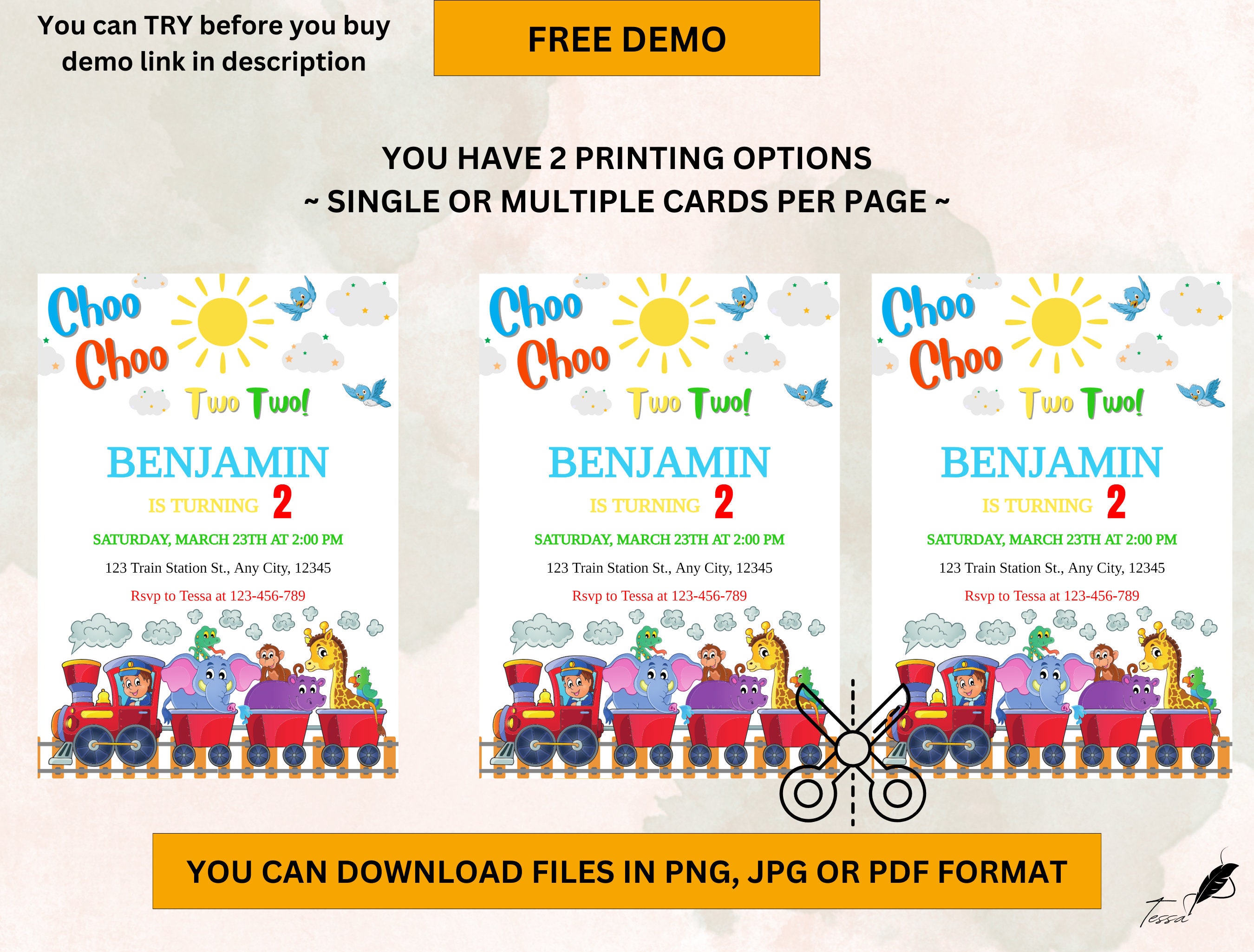 Editable Train Birthday Invitation, Toy Train Invitation, Train ...