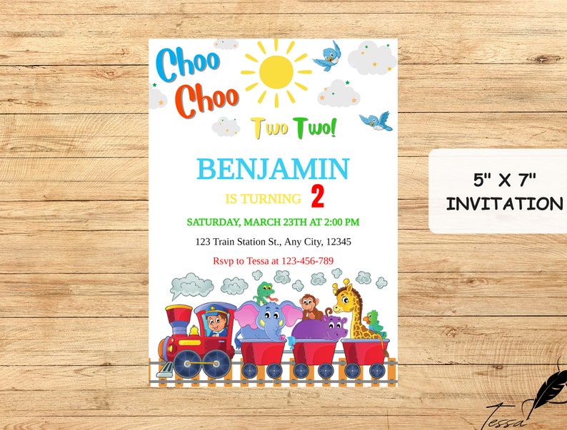 Editable Train Birthday Invitation, Toy Train Invitation, Train ...
