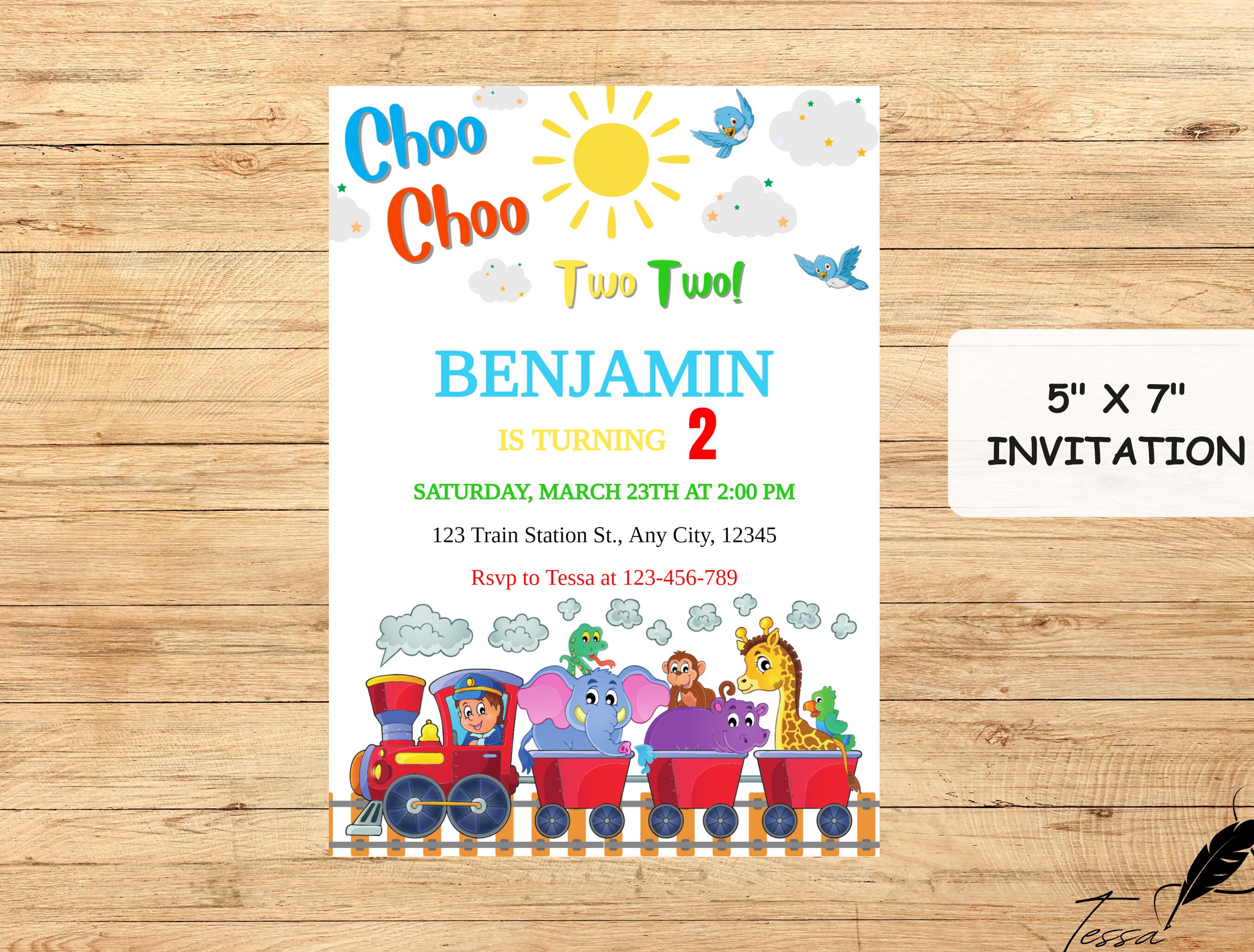 Editable Train Birthday Invitation, Toy Train Invitation, Train ...