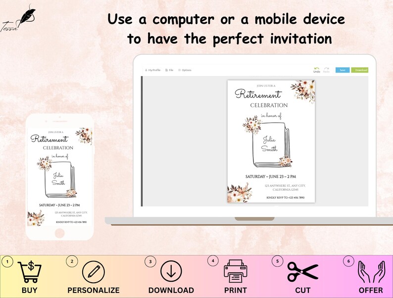 Editable Librarian Retirement Invitation Template, Librarian Retirement ...