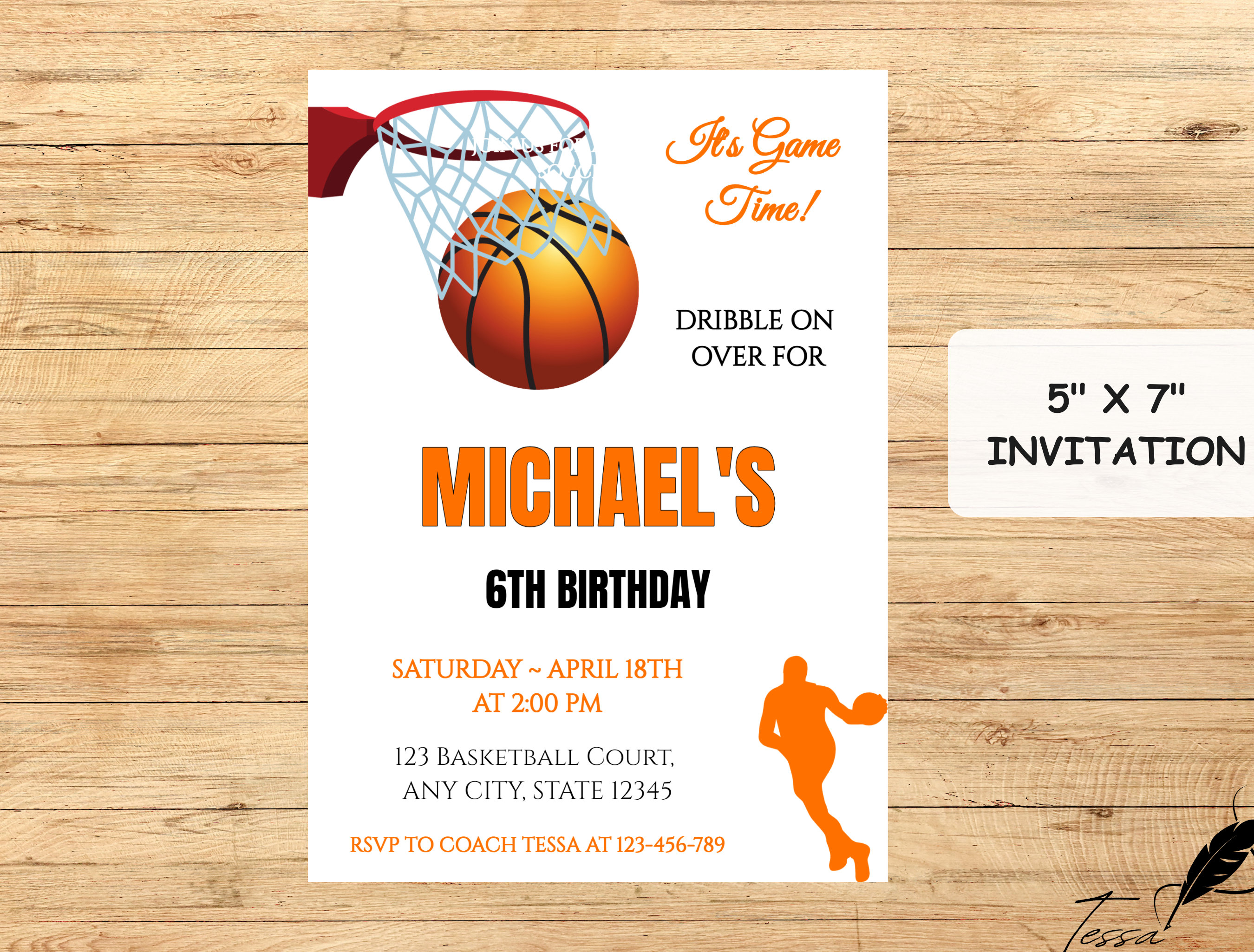 Editable Basketball Birthday Invitation, Basketball Invitation ...