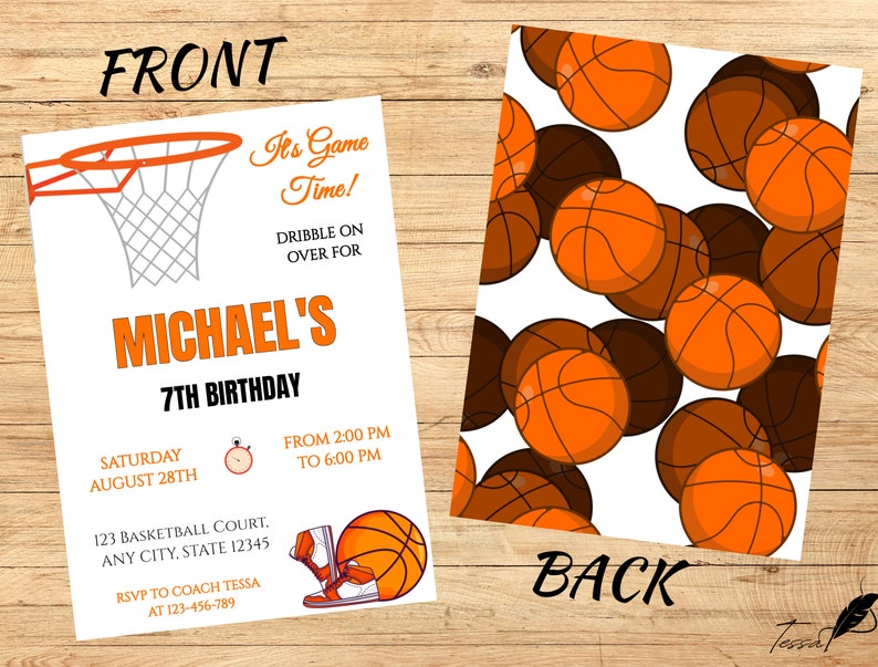 Editable Basketball Birthday Invitation, Basketball Invitation ...