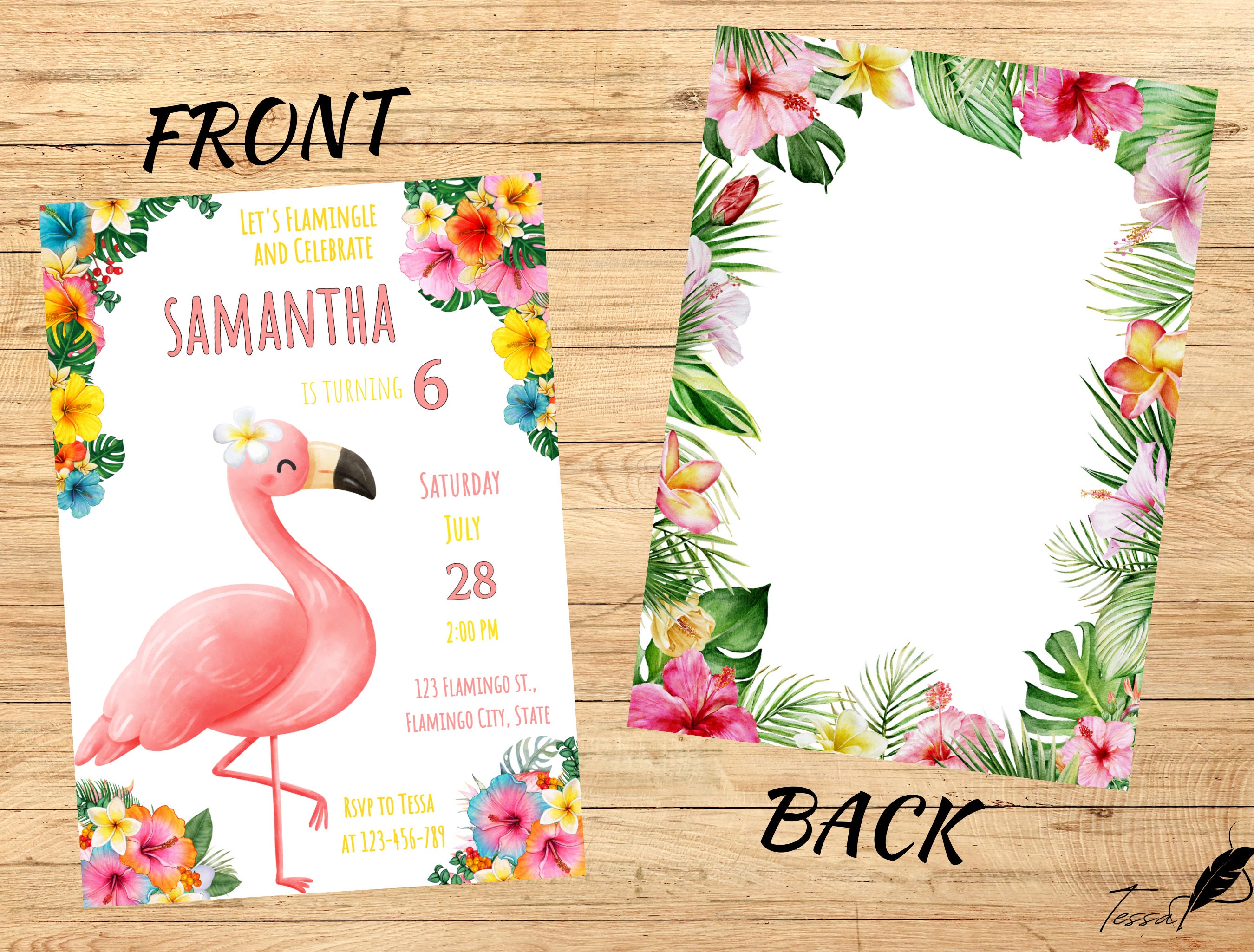 EDITABLE Flamingo Birthday Invitation, Flamingle Invitation, Tropical ...