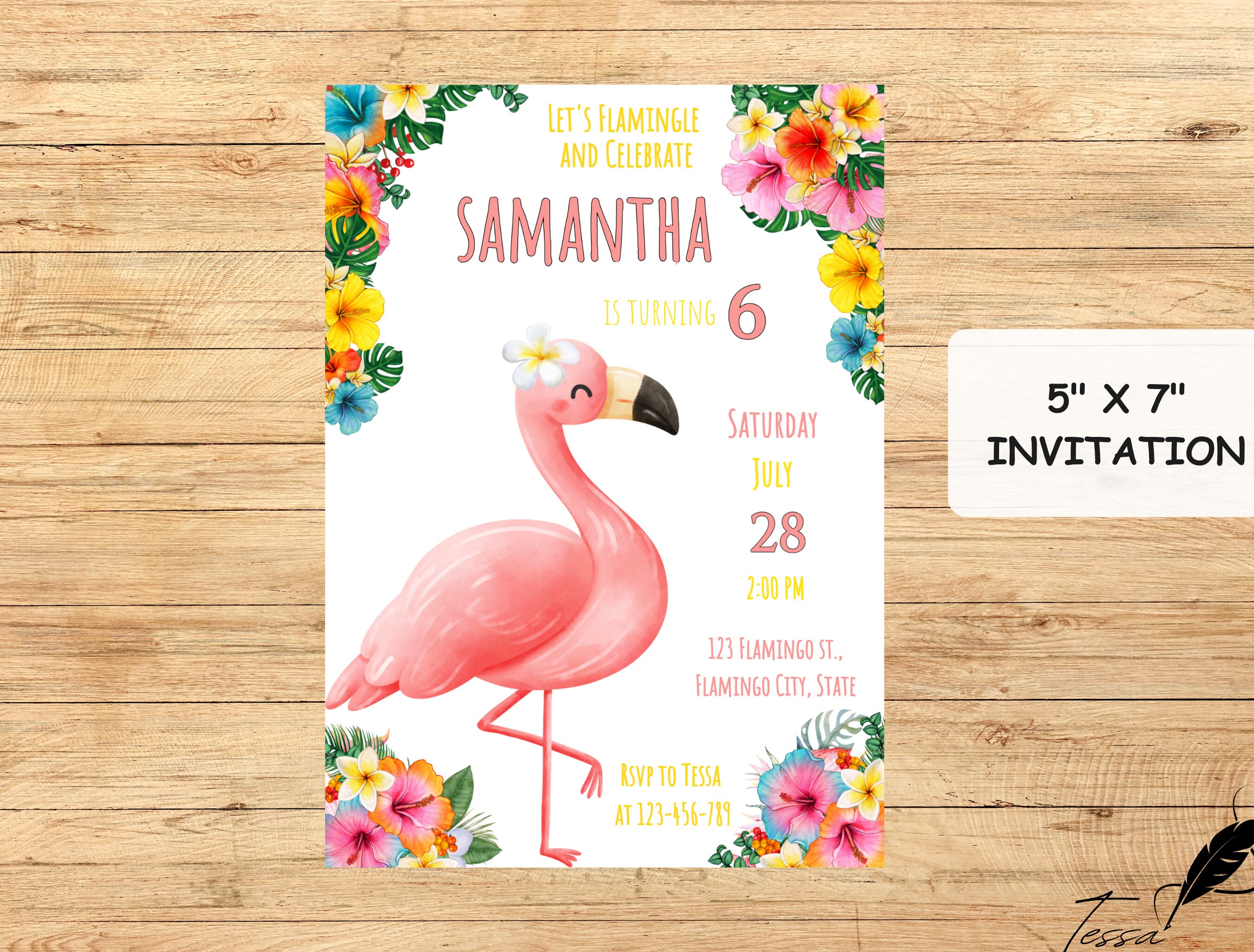 EDITABLE Flamingo Birthday Invitation, Flamingle Invitation, Tropical ...