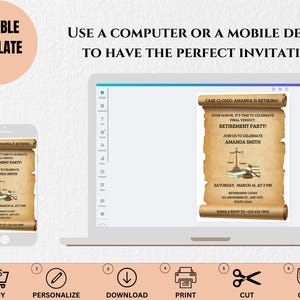 Judge Retirement Invitation Template: Formal Party Invite (digital ...