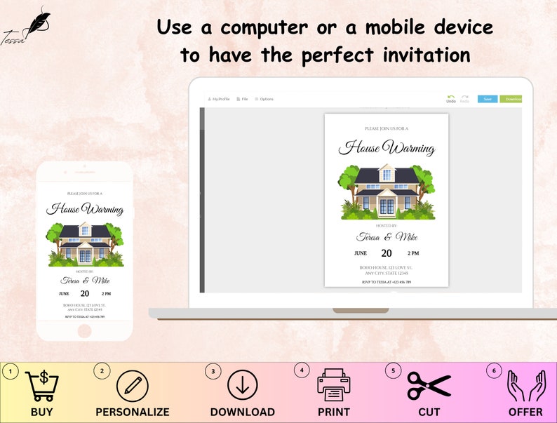 EDITABLE House Warming Invitation, House Warming Party Invite, Elegant ...