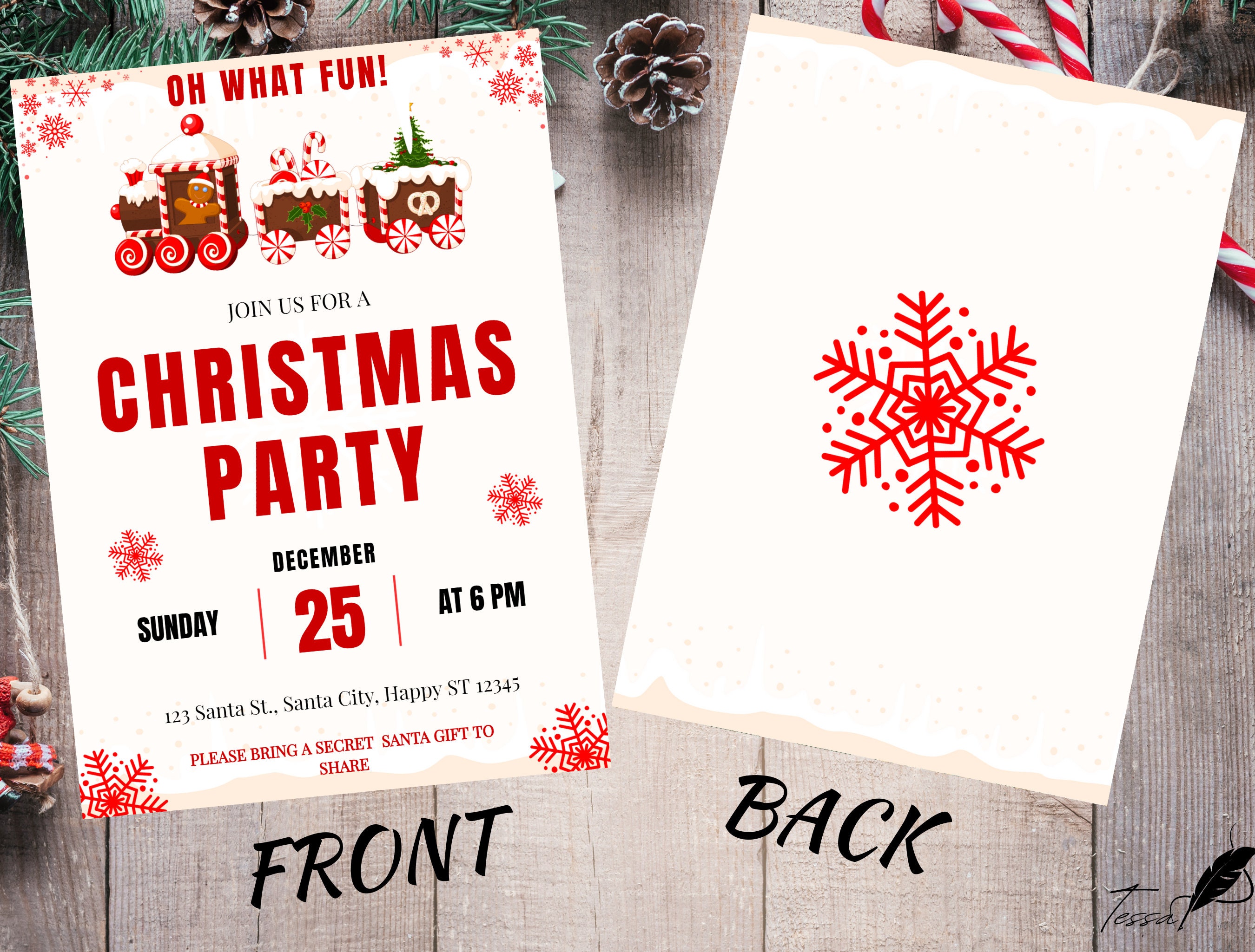 Editable Christmas Party Invitation Christmas Party Invite - Etsy