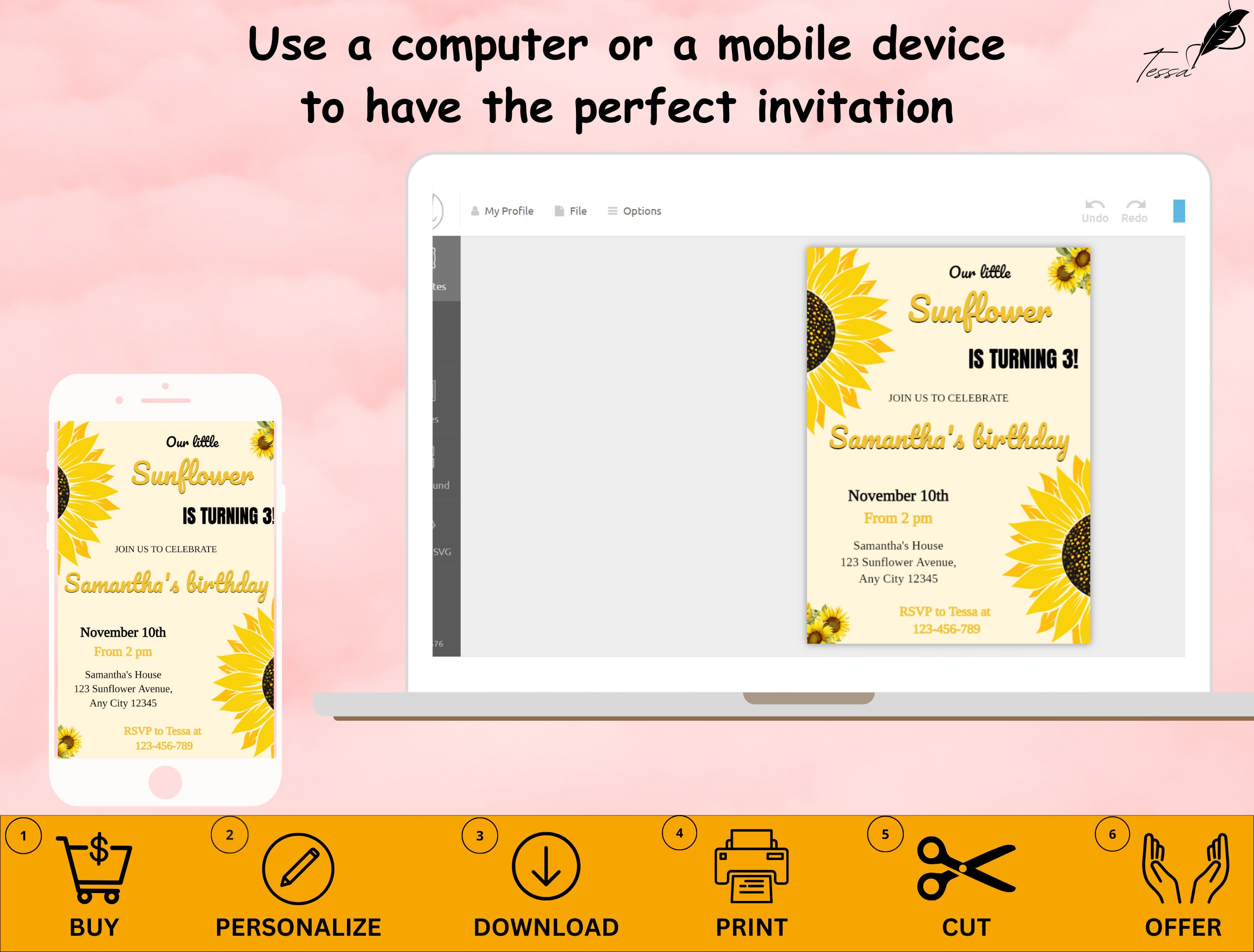 Editable Sunflower Birthday Invitation Sunflower Birthday - Etsy