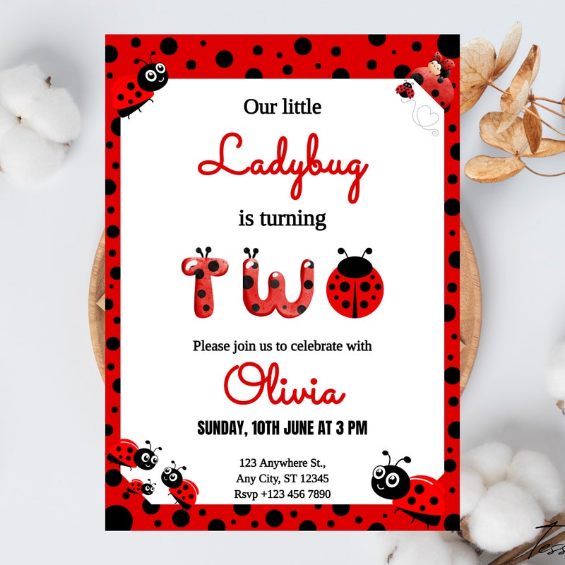Ladybug Invitations - Etsy