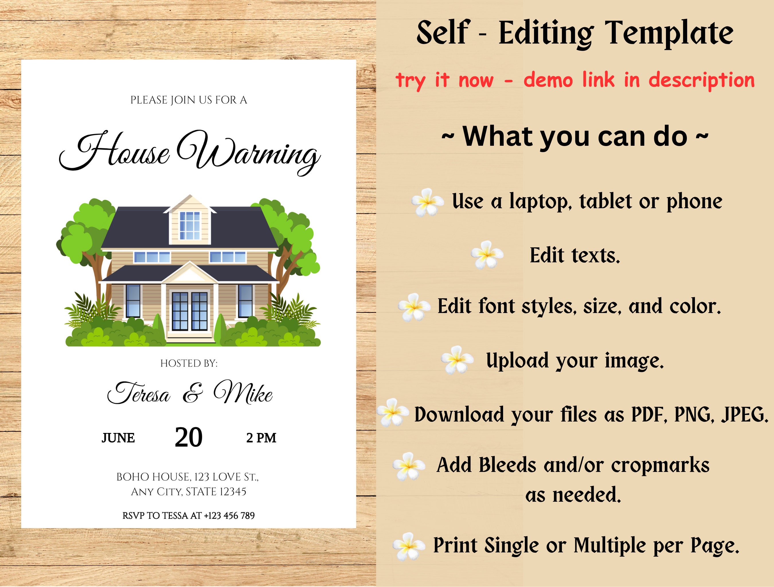 EDITABLE House Warming Invitation, House Warming Party Invite, Elegant ...