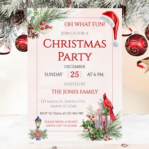 Editable Christmas Party Invitation Christmas Party Invite Winter ...