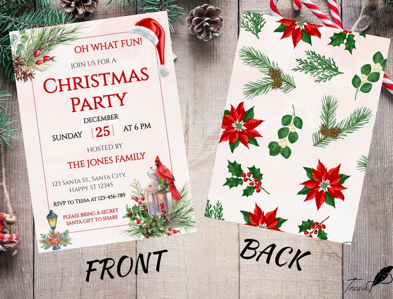 Editable Christmas Party Invitation Christmas Party Invite Winter ...