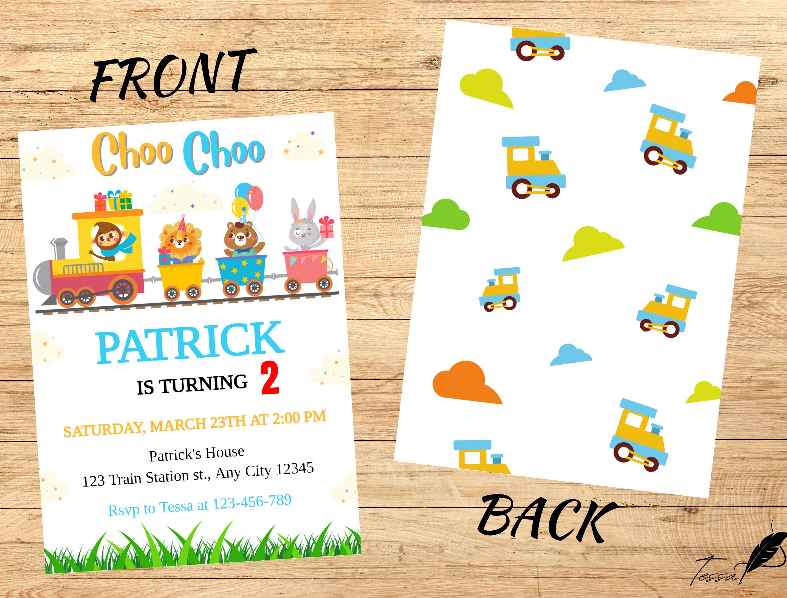 Editable Train Birthday Invitation, Toy Train Invitation, Train ...