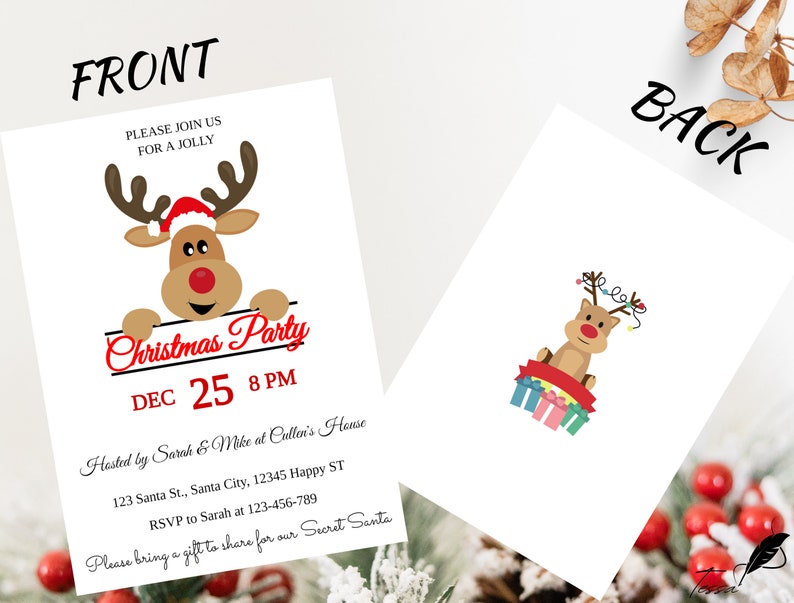 Editable Christmas Party Invitation Christmas Party Invite Christmas ...