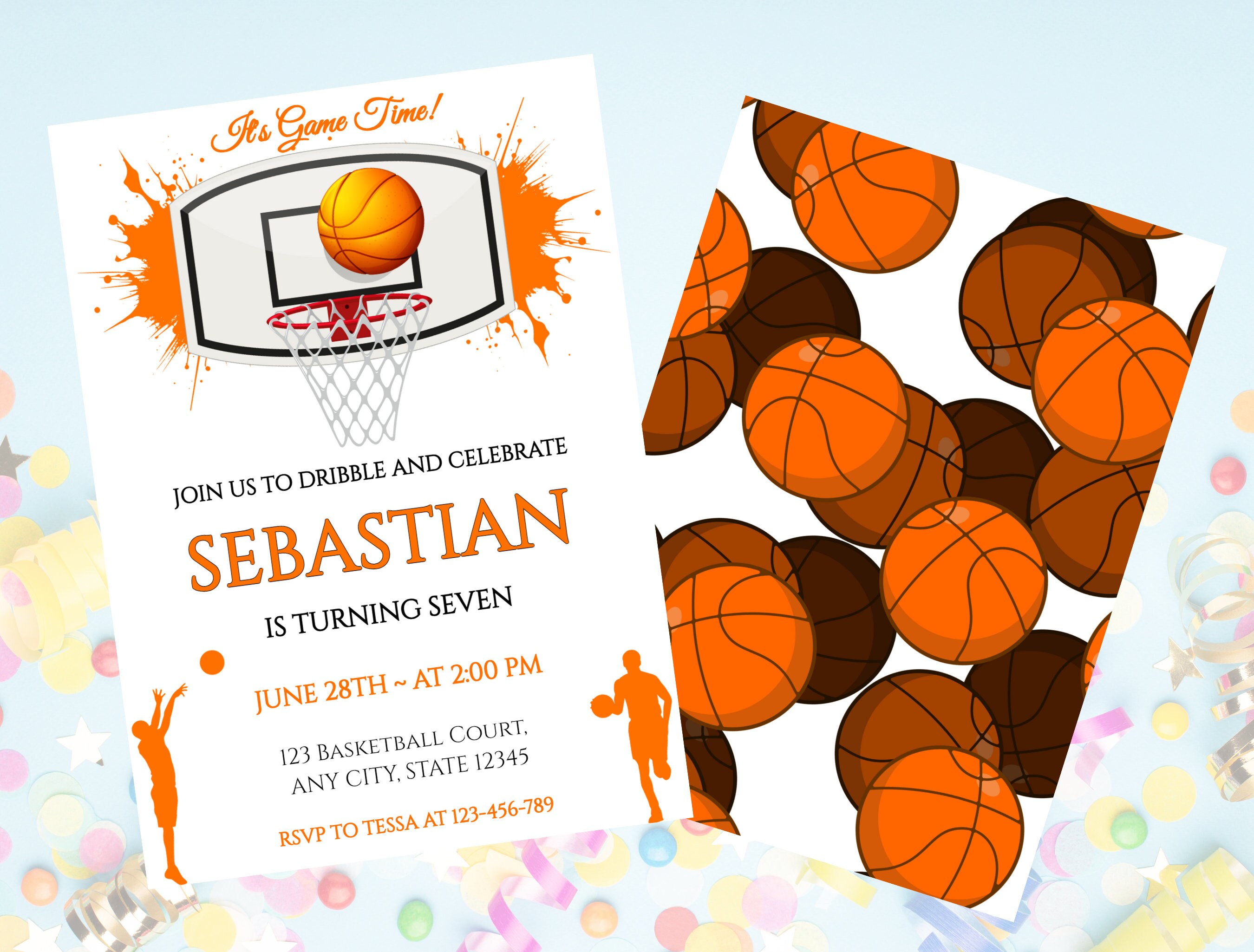 Editable Basketball Birthday Invitation, Basketball Invitation ...