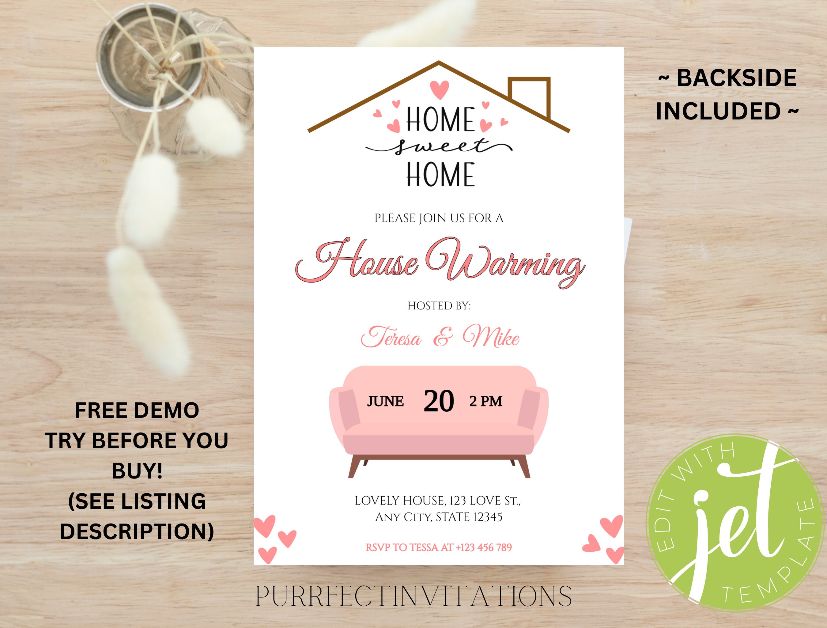 EDITABLE House Warming Invitation, House Warming Party Invite, Elegant ...