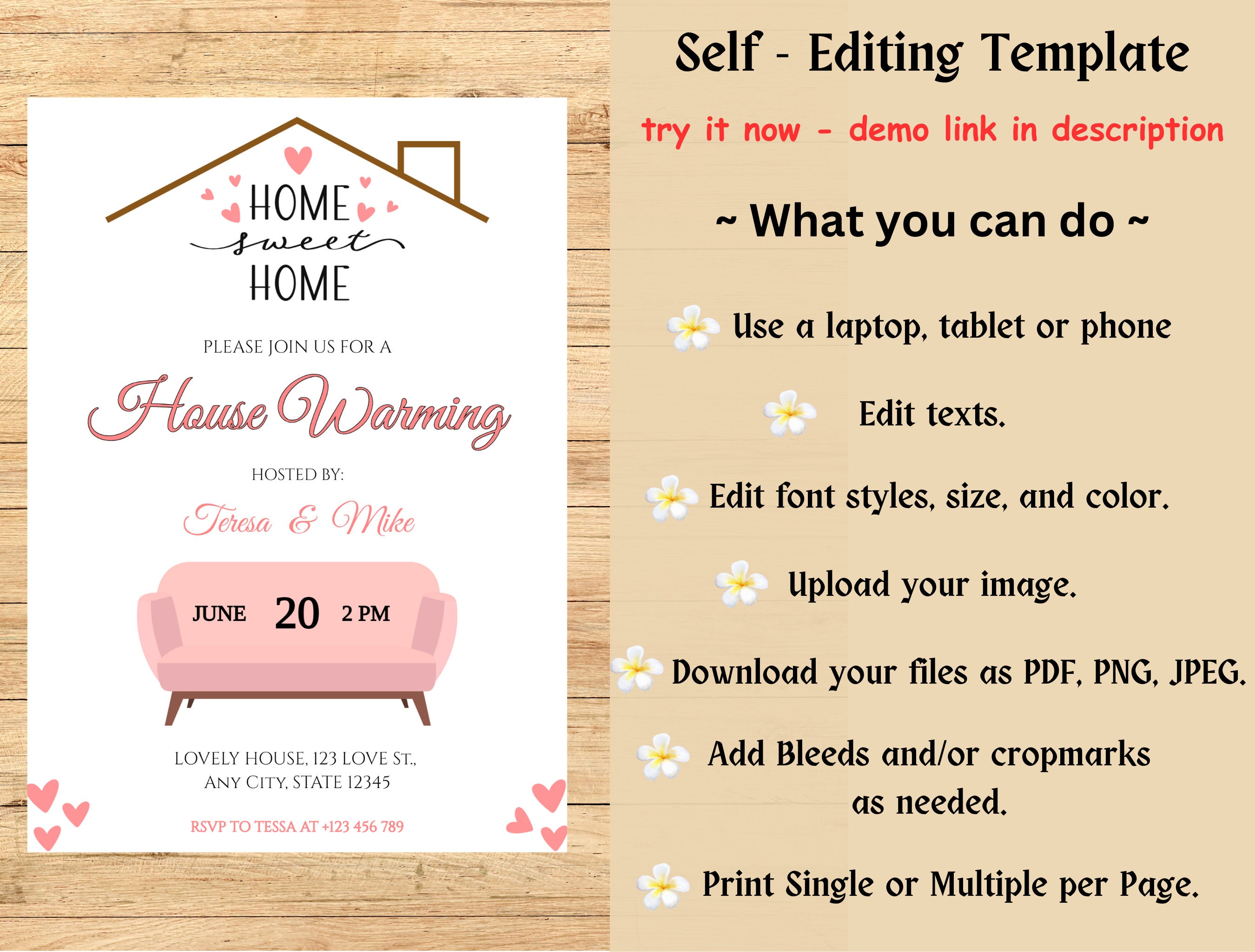 EDITABLE House Warming Invitation, House Warming Party Invite, Elegant ...