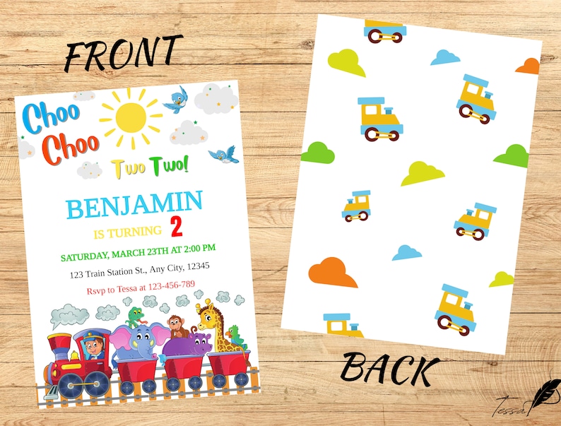 Editable Train Birthday Invitation, Toy Train Invitation, Train ...