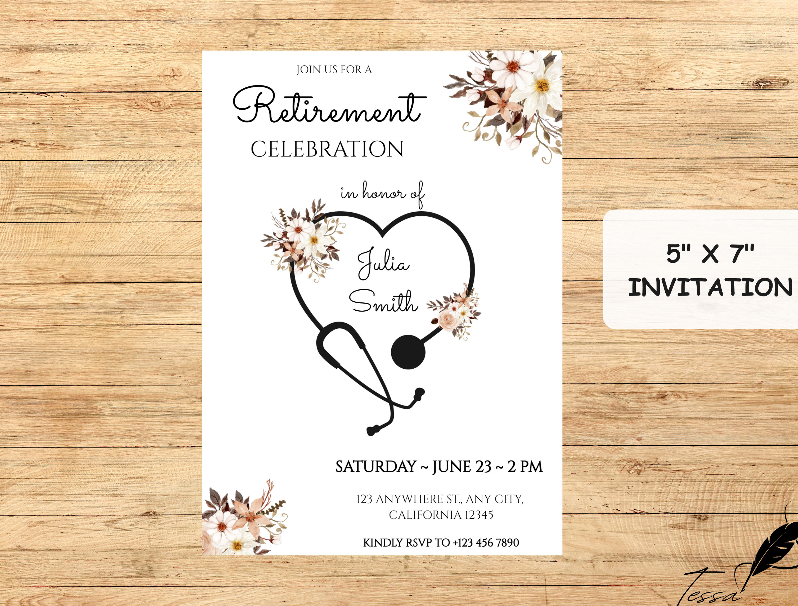 Editable Nurse Retirement Invitation Template, Nurse Retirement Party ...