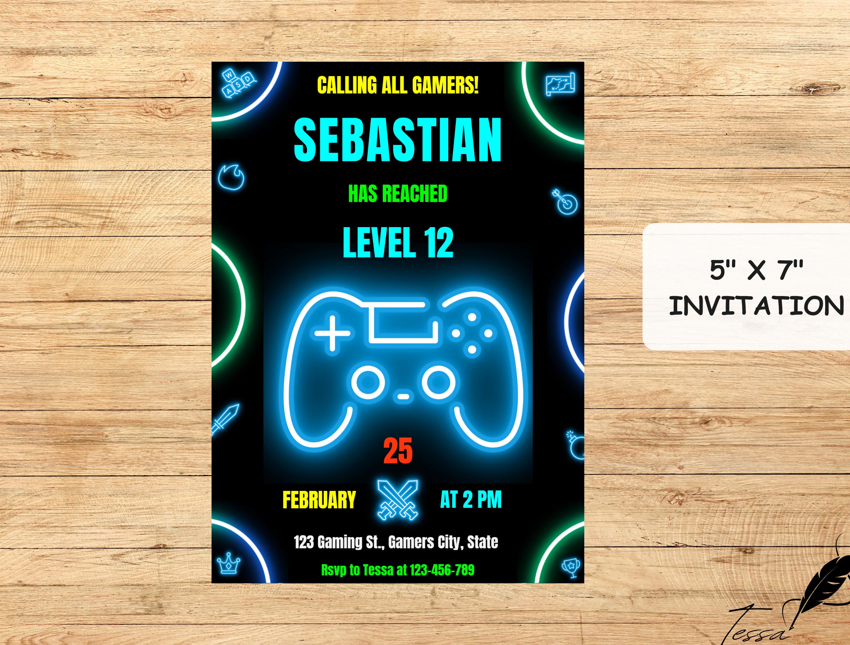 EDITABLE Video Game Invitation, Gaming Party Invitation, Gamer Party ...