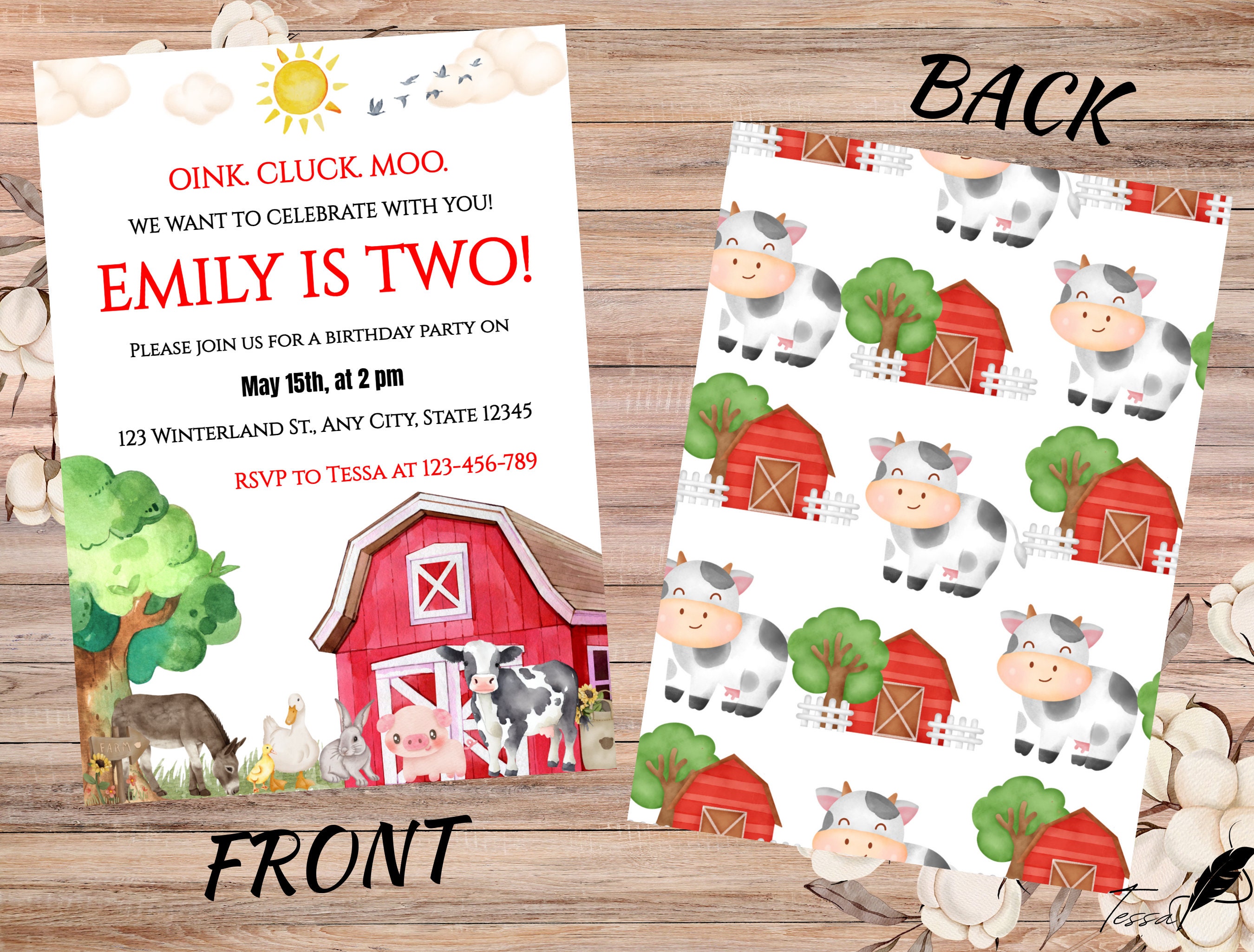 Editable Farm Birthday Invitation Farm Animals Birthday - Etsy