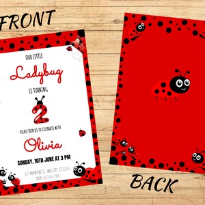Editable 2nd Ladybug Birthday Invitation, Ladybug Invitation, Second ...