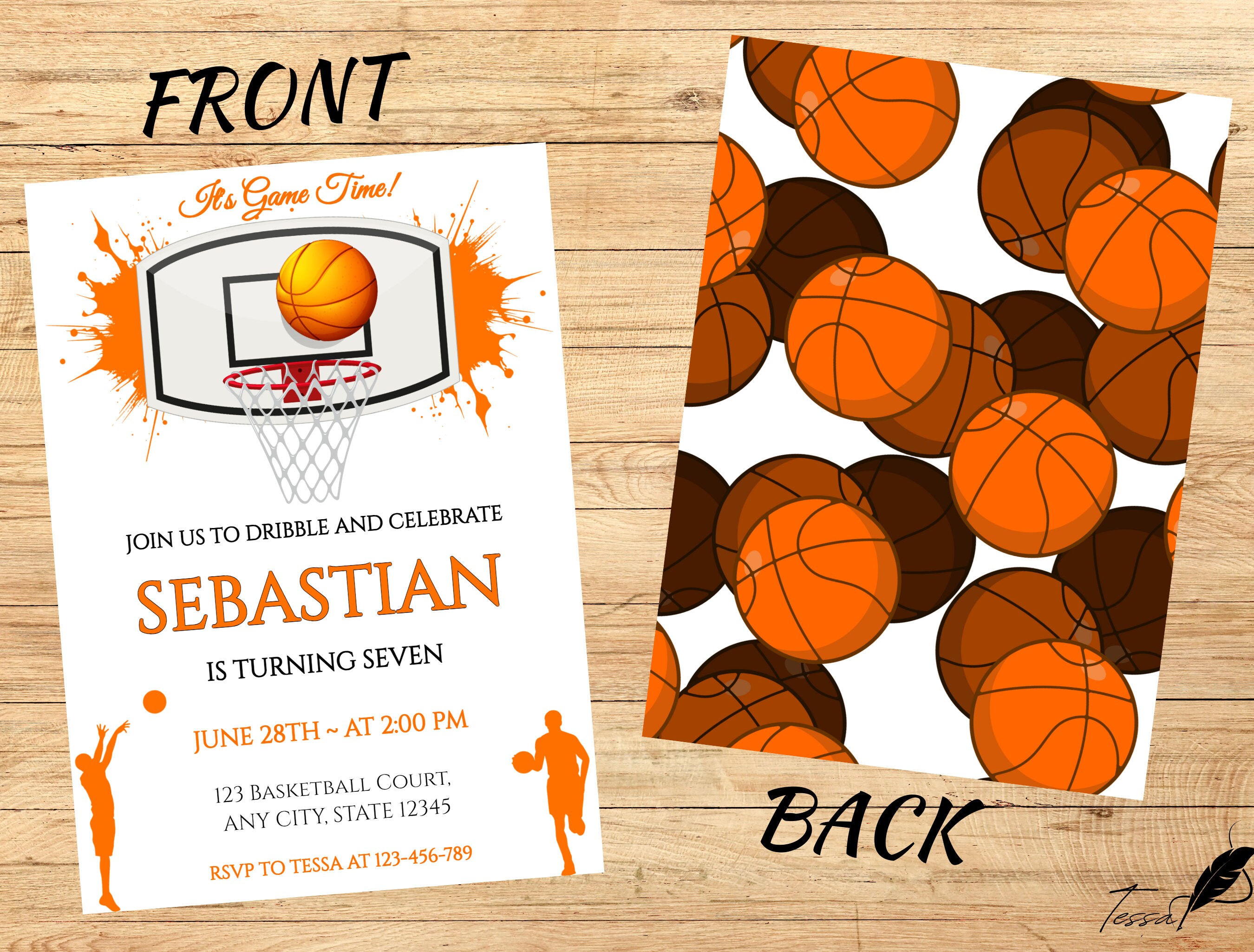 Editable Basketball Birthday Invitation, Basketball Invitation ...
