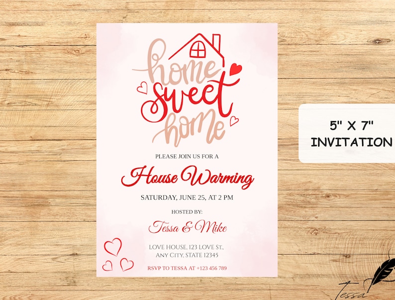 EDITABLE House Warming Invitation, House Warming Party Invite, Lovely ...