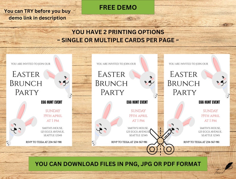 Editable Easter Egg Hunt and Brunch Invitation Easter Bunny Egg Hunt ...
