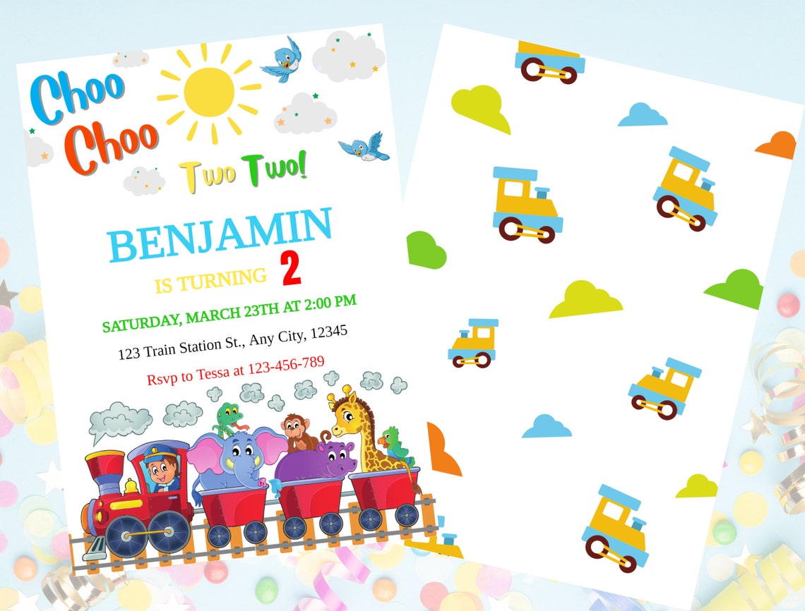 Editable Train Birthday Invitation, Toy Train Invitation, Train ...