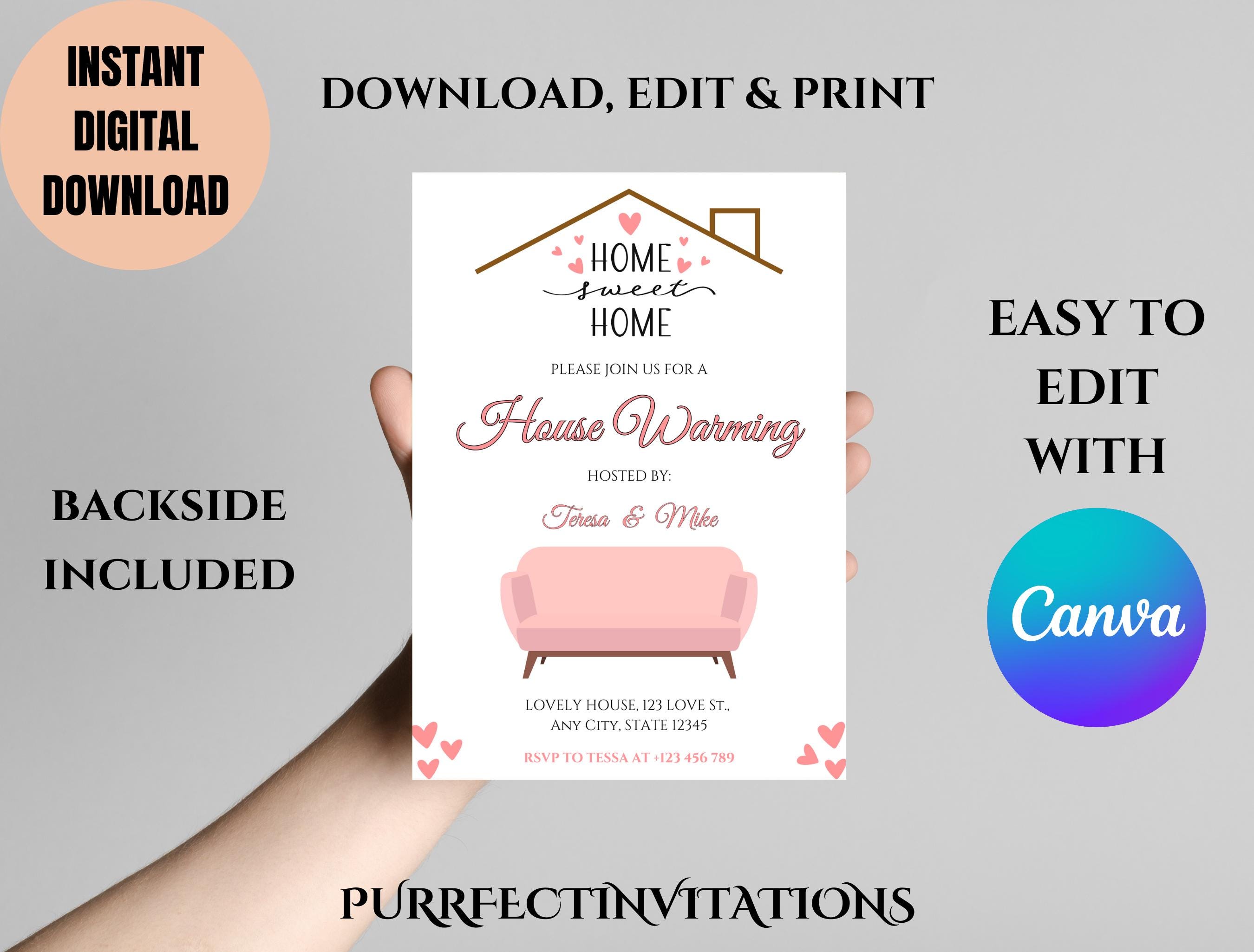 EDITABLE House Warming Invitation, House Warming Party Invite, Elegant ...