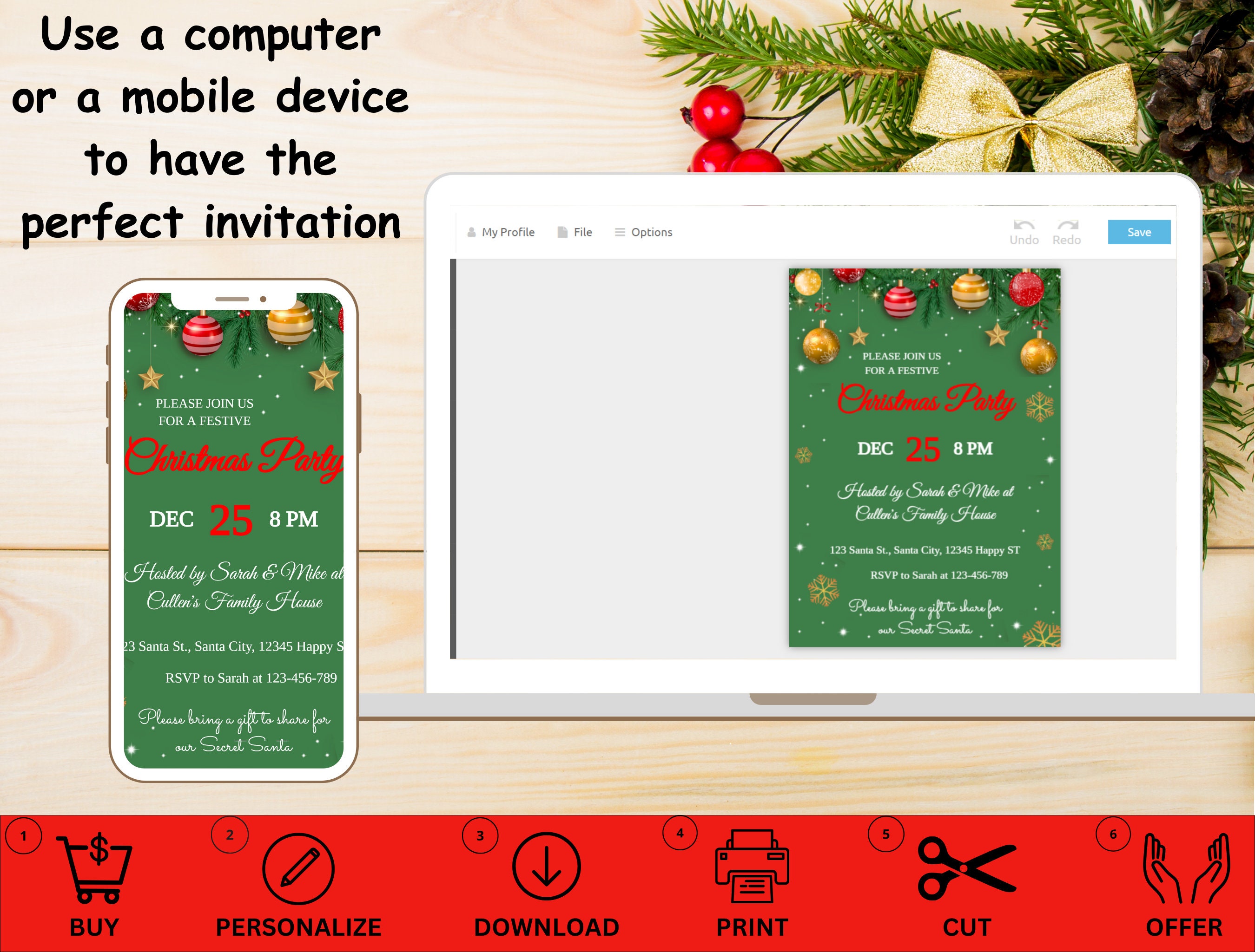 Editable Christmas Party Invitation Christmas Party Invite - Etsy