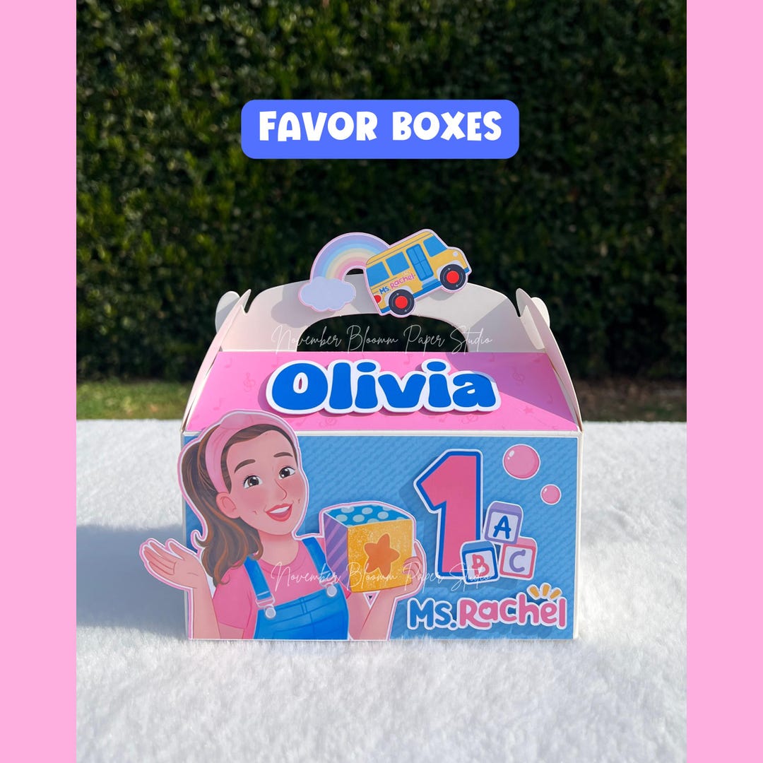 Ms Rach, Ms Rach Favor Boxes, 1st Birthday, Abc Birthday, Favor Boxes ...