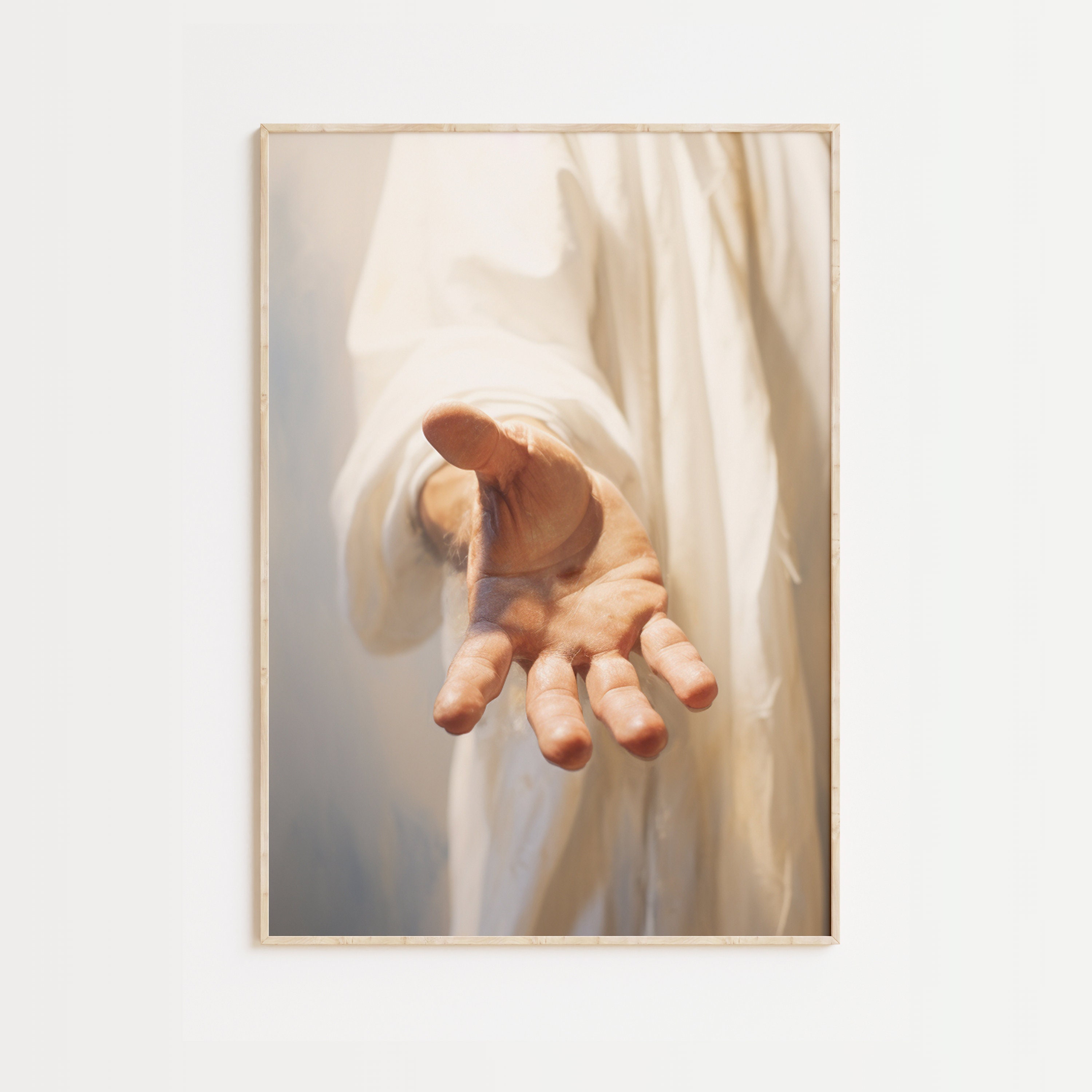 Jesus Outstretched Hand Print – Christian Art, Bible Verse (digital ...