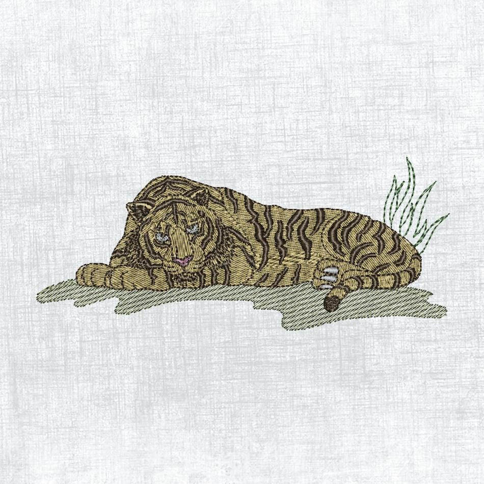 Tiger Embroidery Design Kit - Instant Download - DIY Tiger Stitching - Etsy