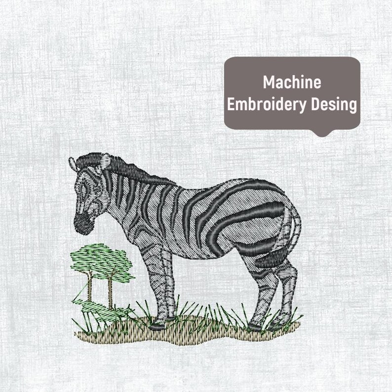 Zebra Embroidery Template - Instant Digital Download for 4x4 Hoop - DIY ...