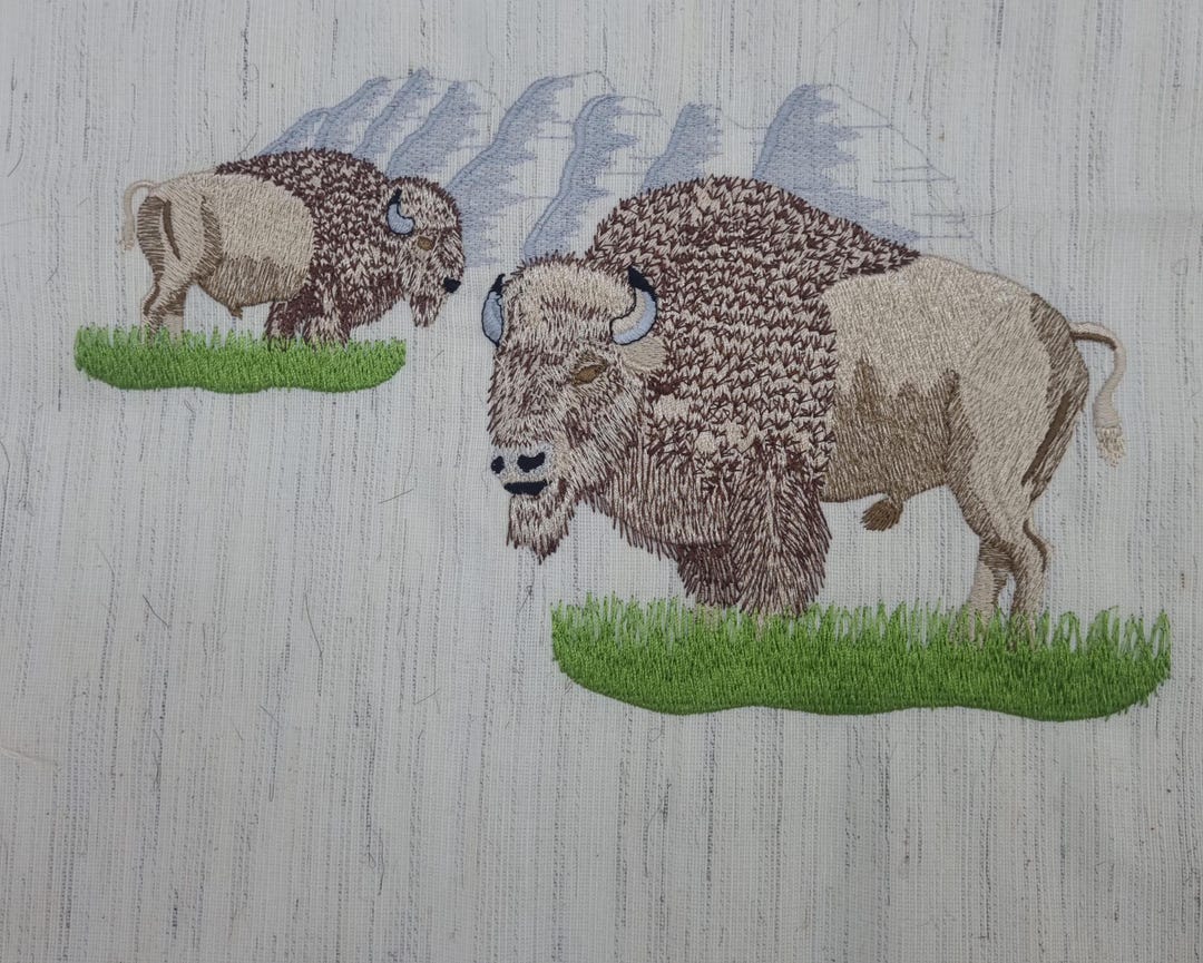 Bison Embroidery Design, Wildlife Pattern, Instant Download - Etsy