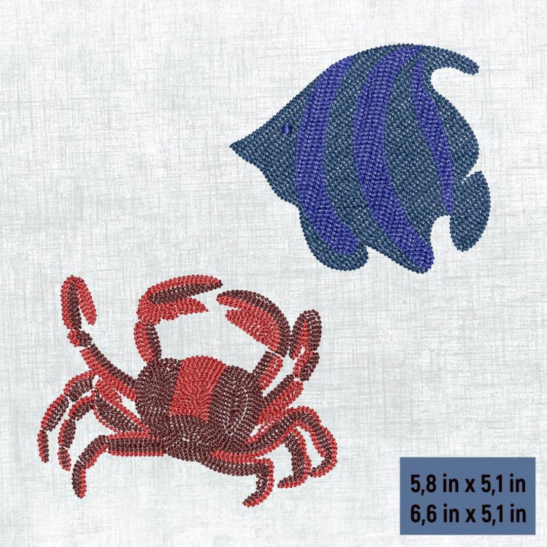 Sea Creatures Embroidery Collection - Fun Downloadable Patterns - Etsy
