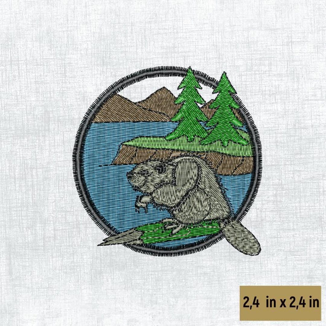 Whimsical Beaver Embroidery Design - Printable Sewing Template - Etsy
