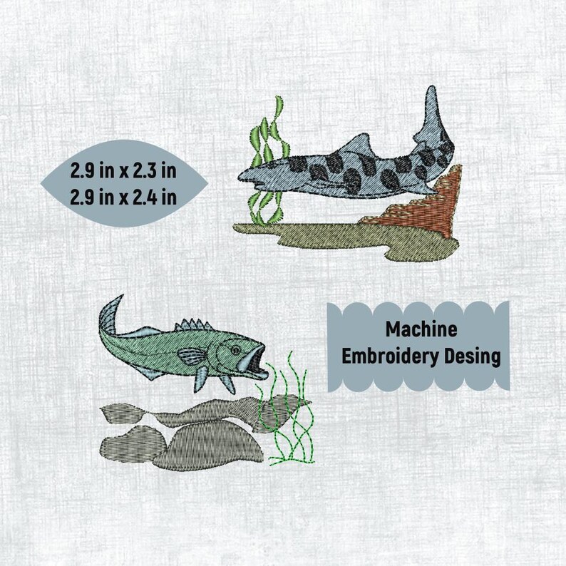 Shark Embroidery Pattern for 4x4 Circle - DIY Design & Instant Download ...