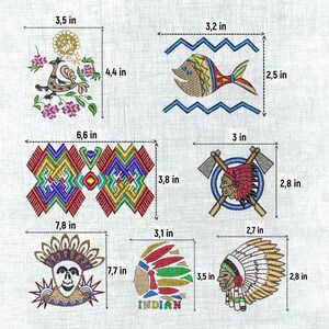 Native American Embroidery Design Set - 7 Patterns - Instant Download ...