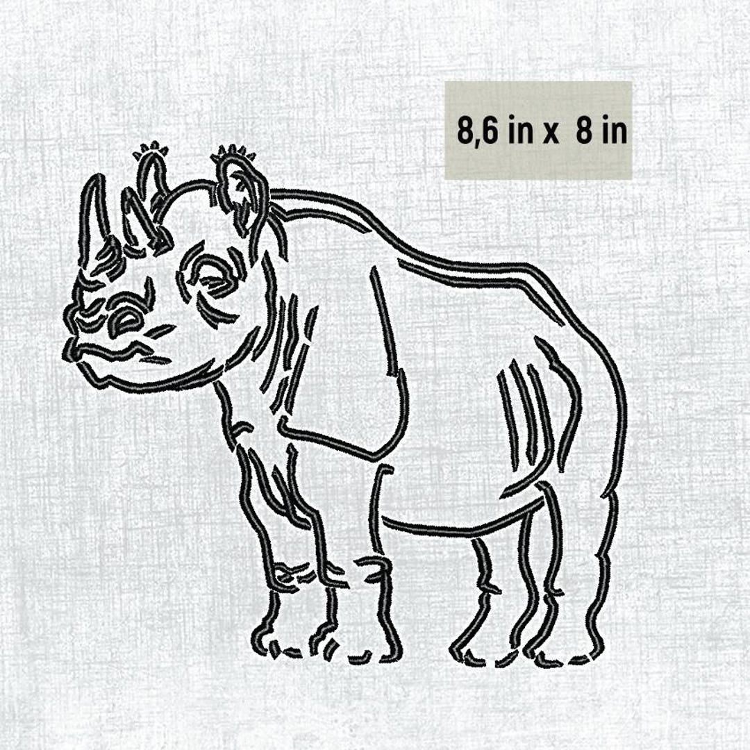 Unique Rhino Pattern for Embroidery Digital Design - Etsy