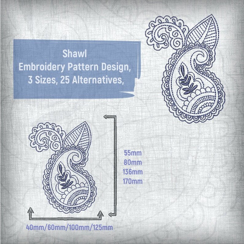 Stunning Paisley Pattern Embroidery File 4 Lengths, 25 Varied Designs ...
