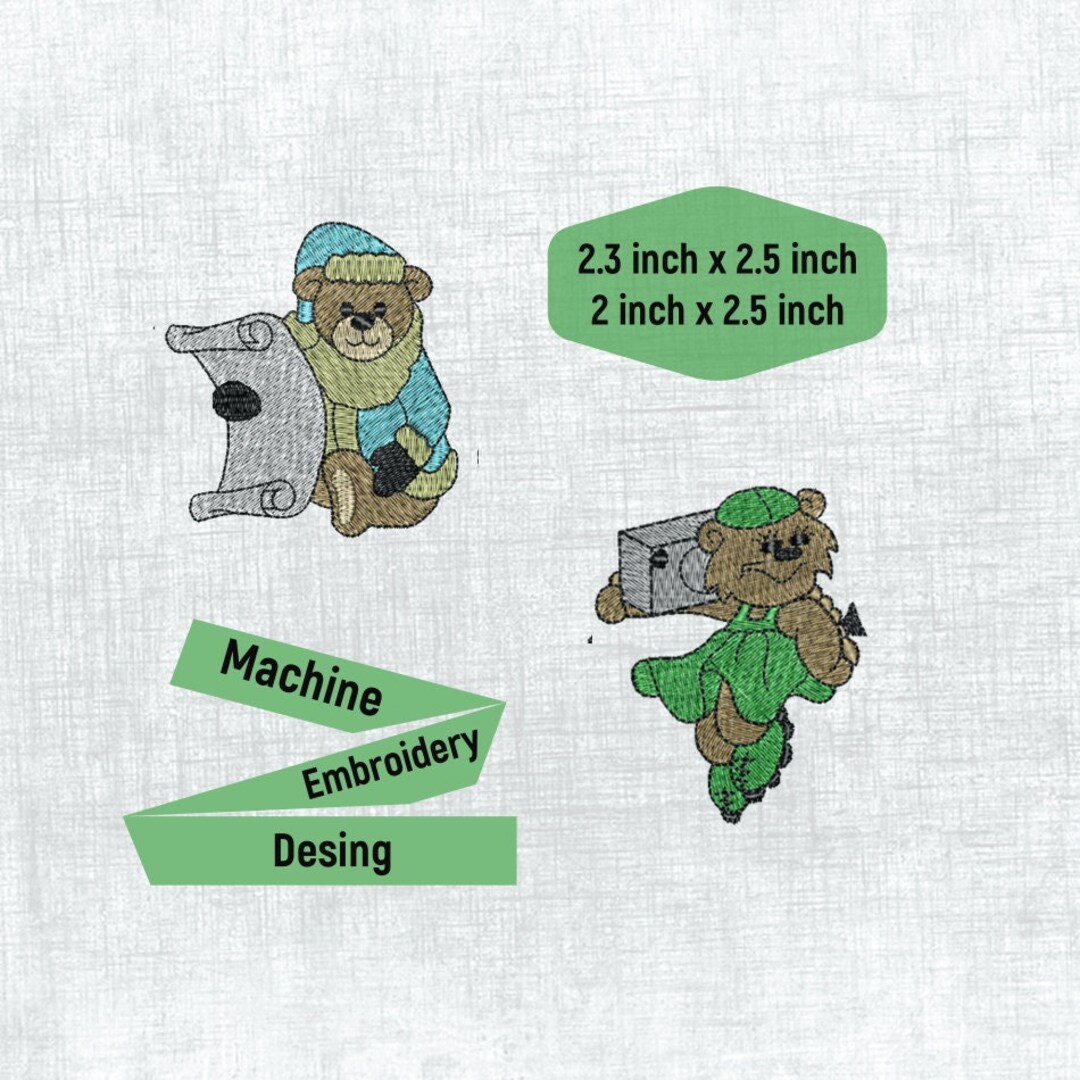 Teddy Bear Embroidery Design Cute Stitch for Kids' Garments - Etsy
