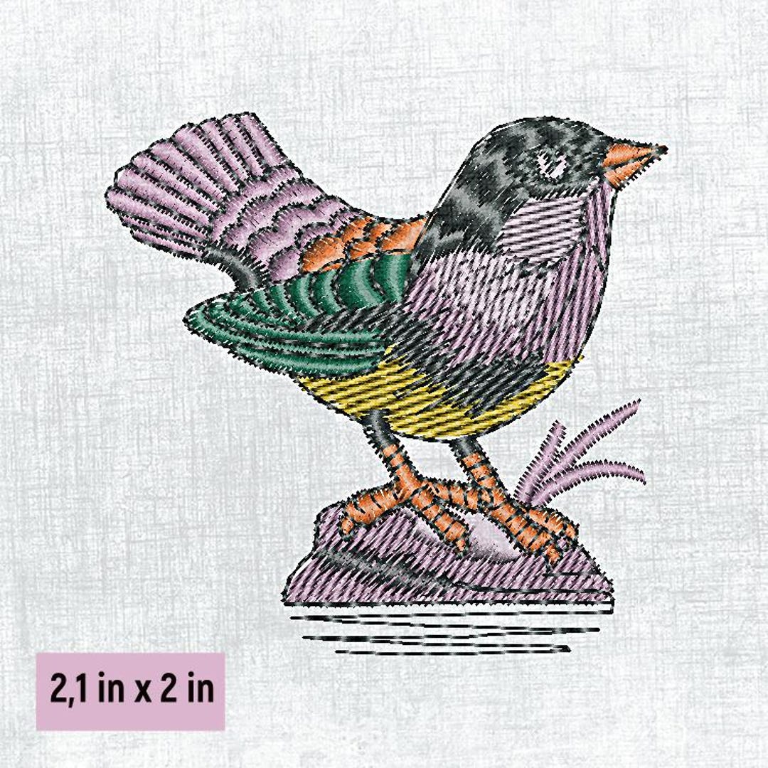 Sweet Birdie Embroidery Design Printable 4x4 Template Simple Crafting ...
