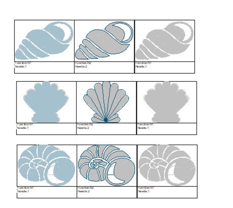 Seashell Embroidery Design Pattern Instant Download Digital File - Etsy